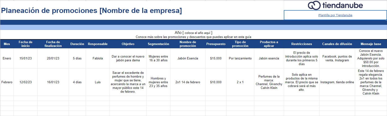 Crea el mejor plan de promoción con esta plantilla de Excel