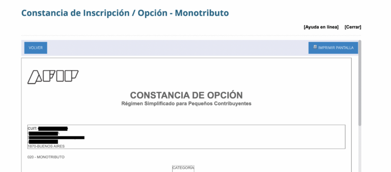 Cómo obtener la constancia de monotributo