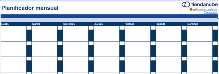 Plantilla en Excel: planificador mensual para imprimir