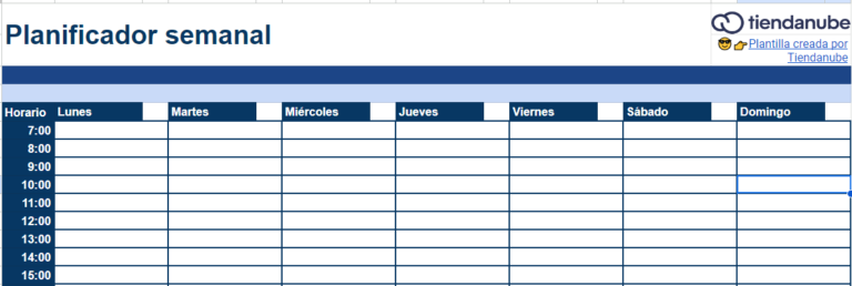 Plantilla en Excel: planificador mensual para imprimir