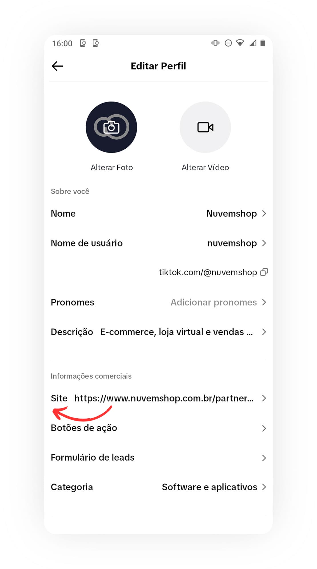 Link na bio do TikTok: passo a passo simples