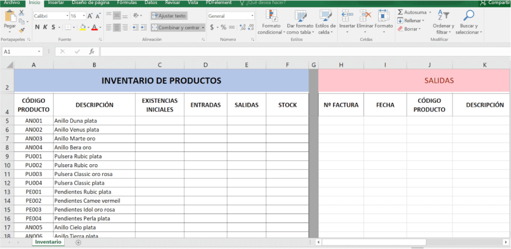 Aprende a hacer tu planilla de control de stock