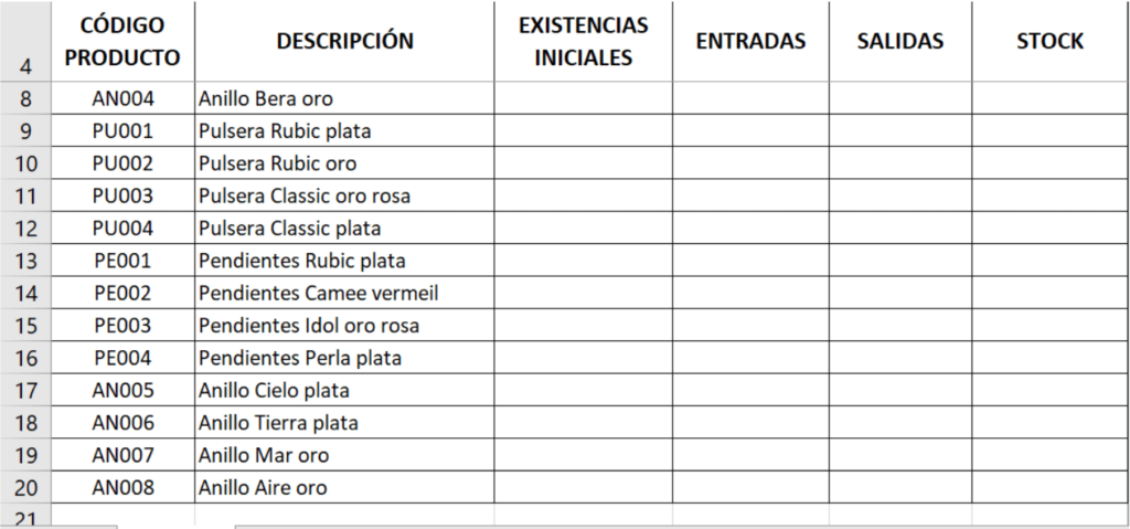Aprende a hacer tu planilla de control de stock